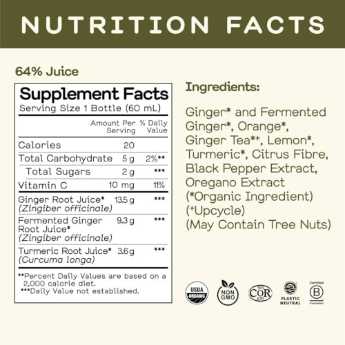 gluten-free ginger supplement shots