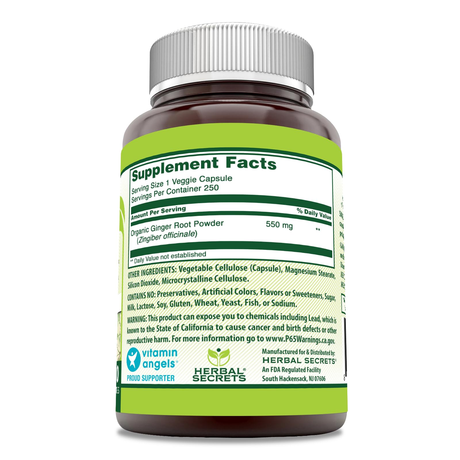 Gluten free ginger veggie capsules