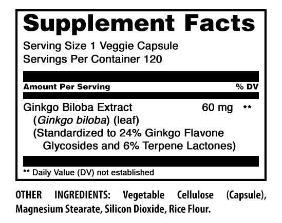 gluten-free ginkgo biloba supplement