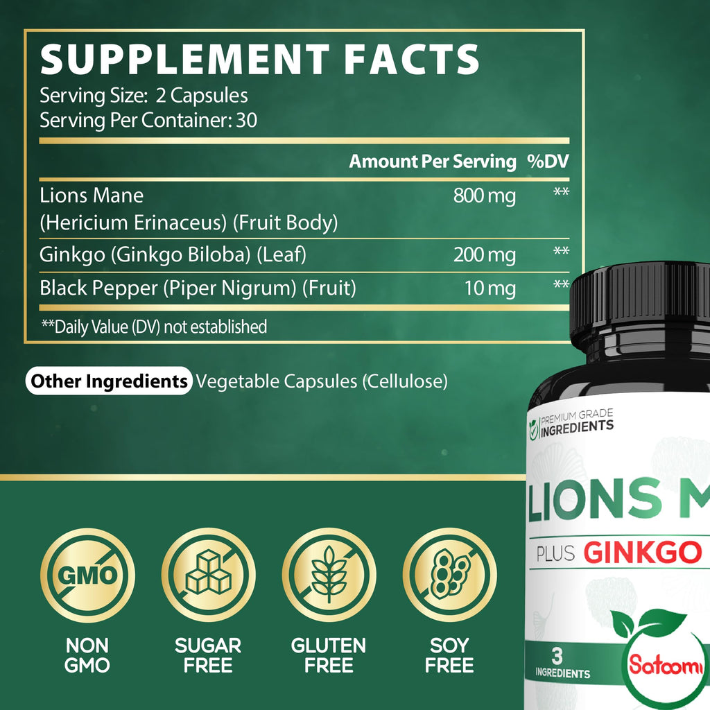 Gluten-free ginkgo biloba tablets for brain health