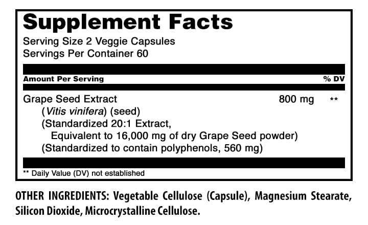 gluten-free grape seed extract formula