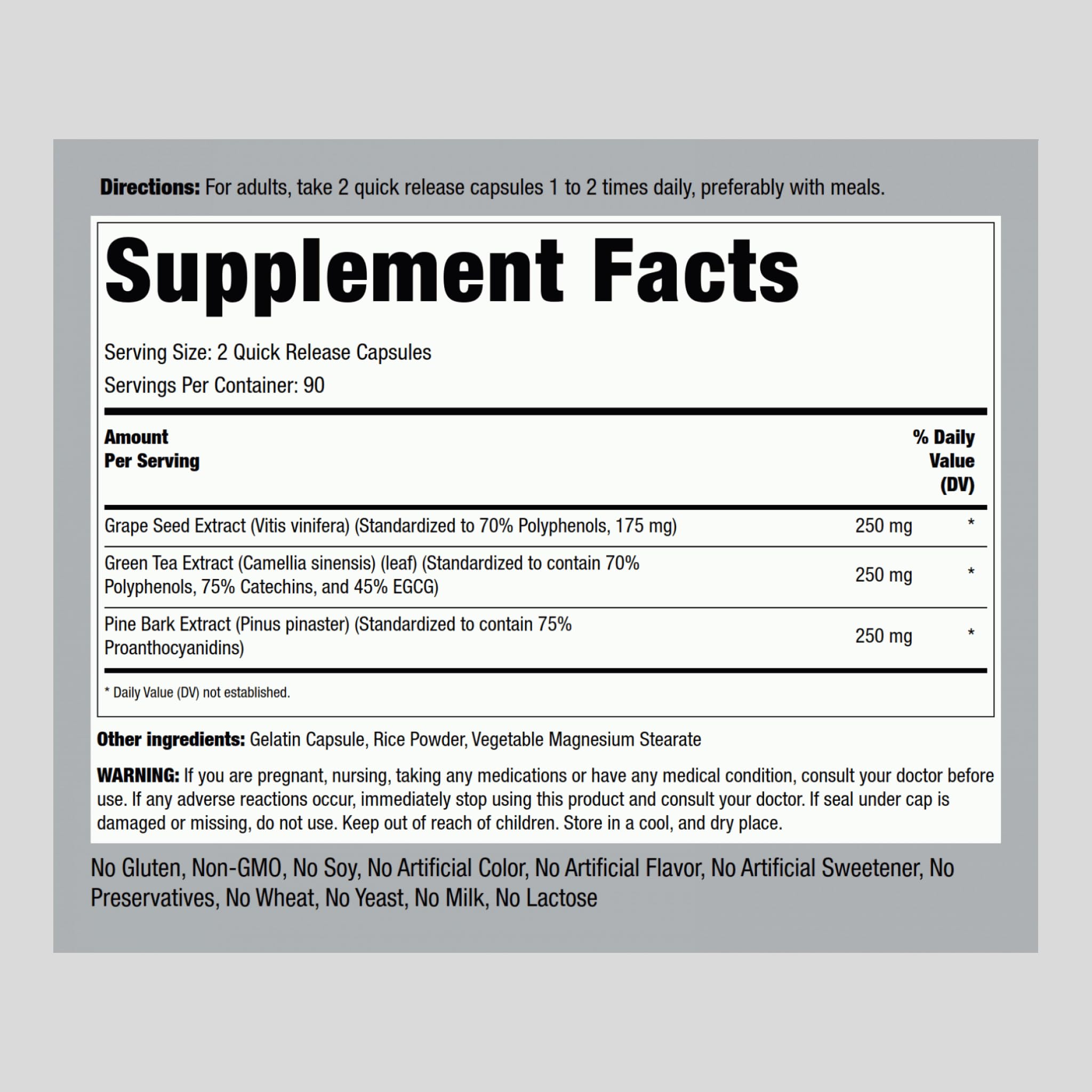 gluten-free grape seed extract