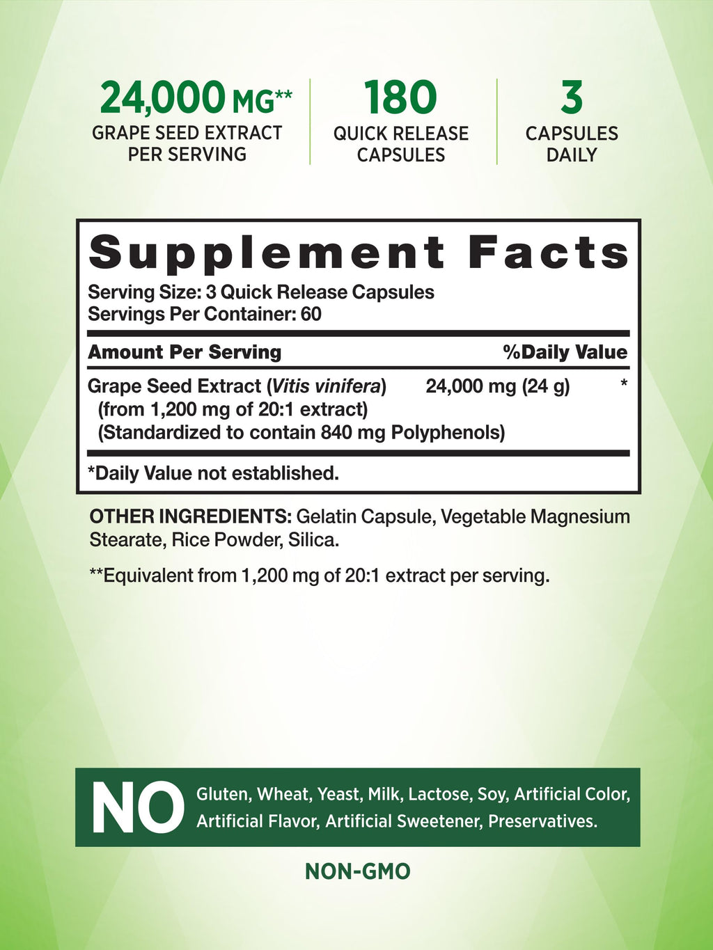 gluten free grape seed supplement