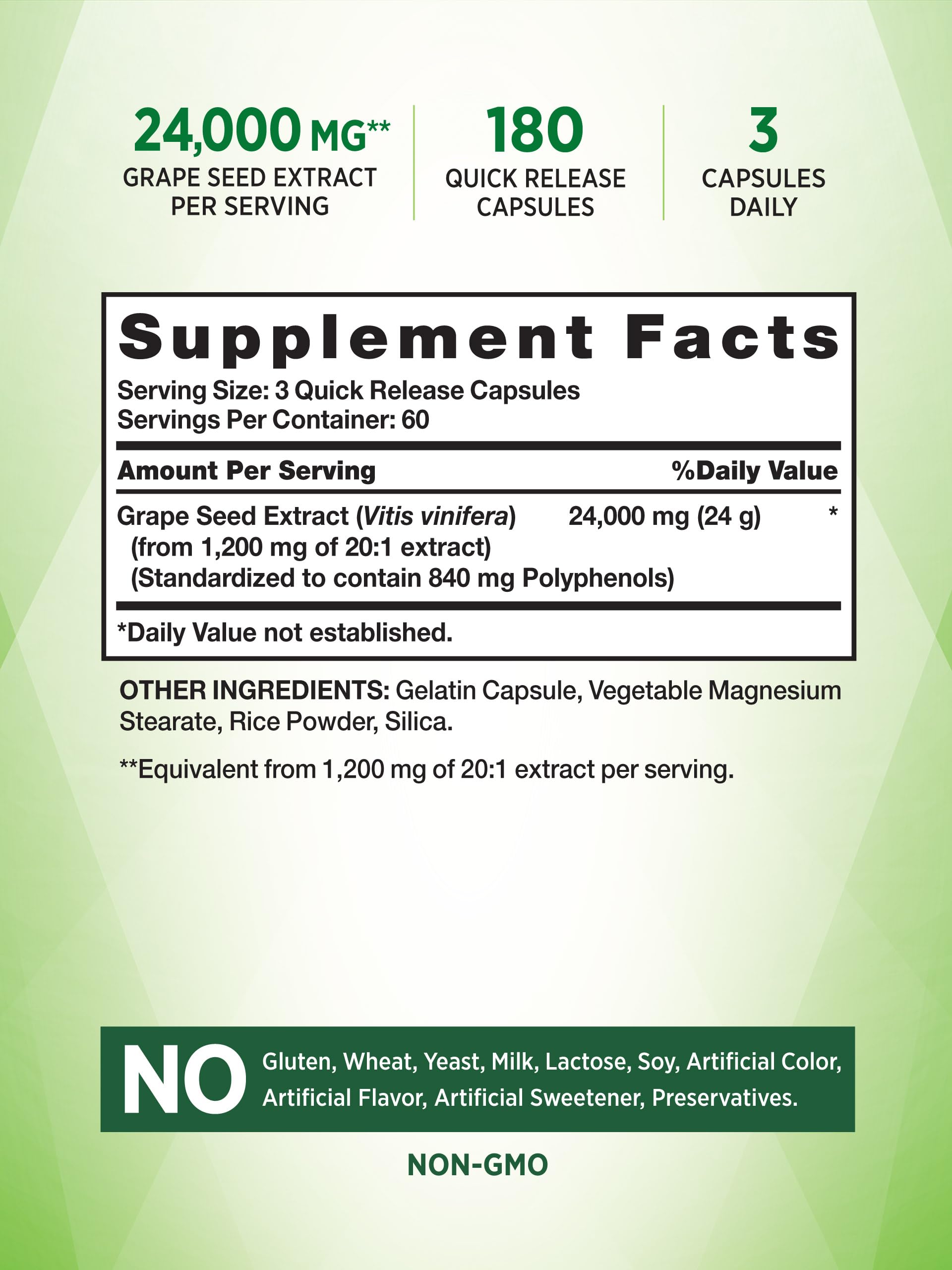gluten free grape seed supplement
