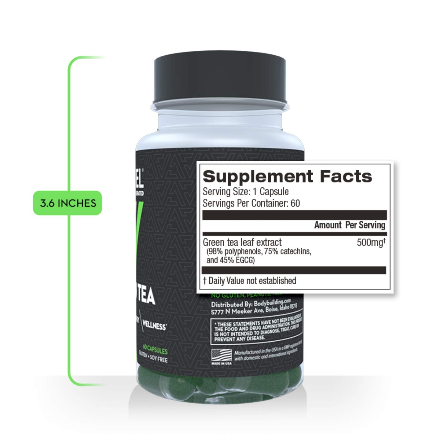 Gluten free green tea capsules