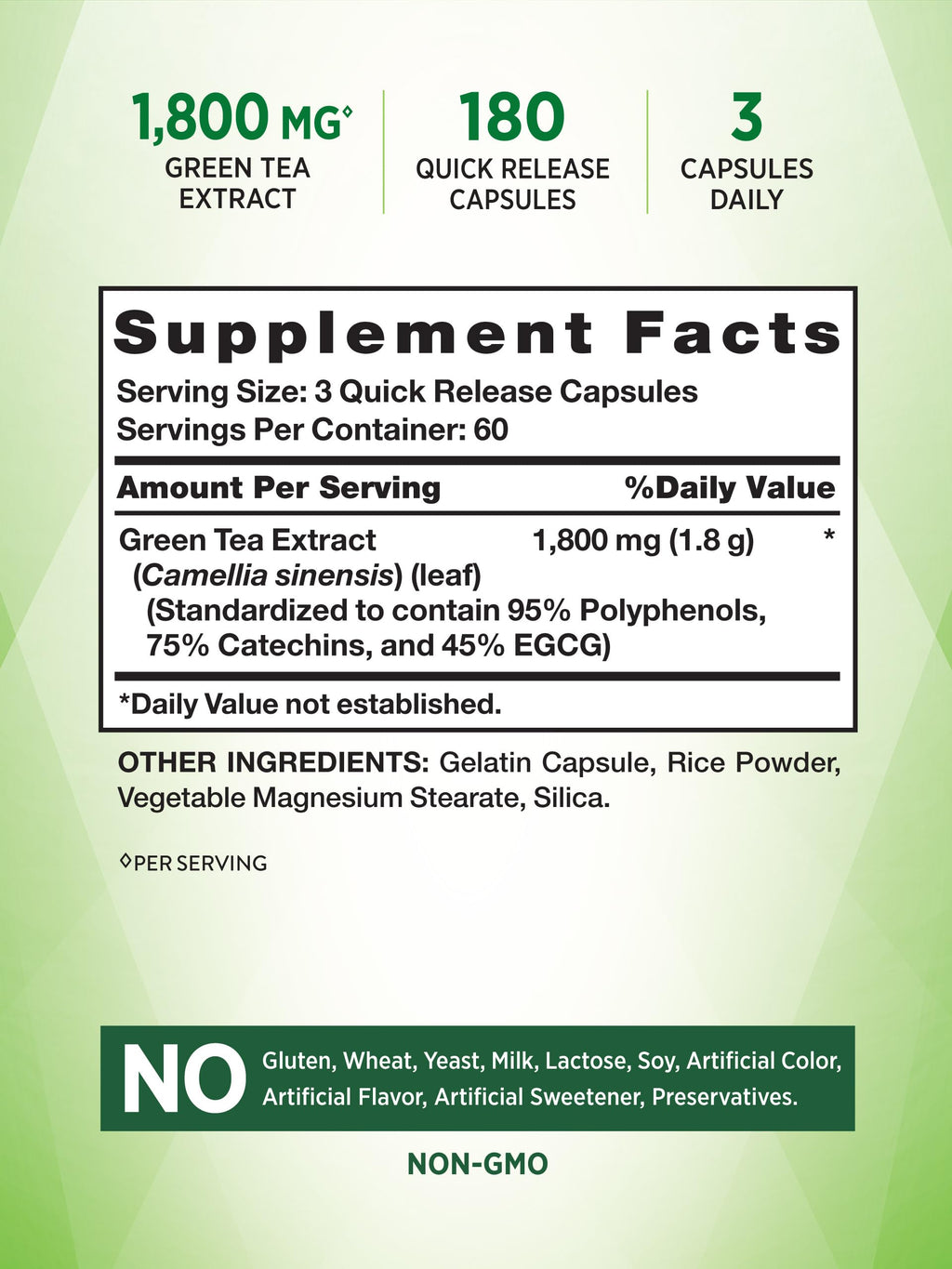gluten free green tea pills