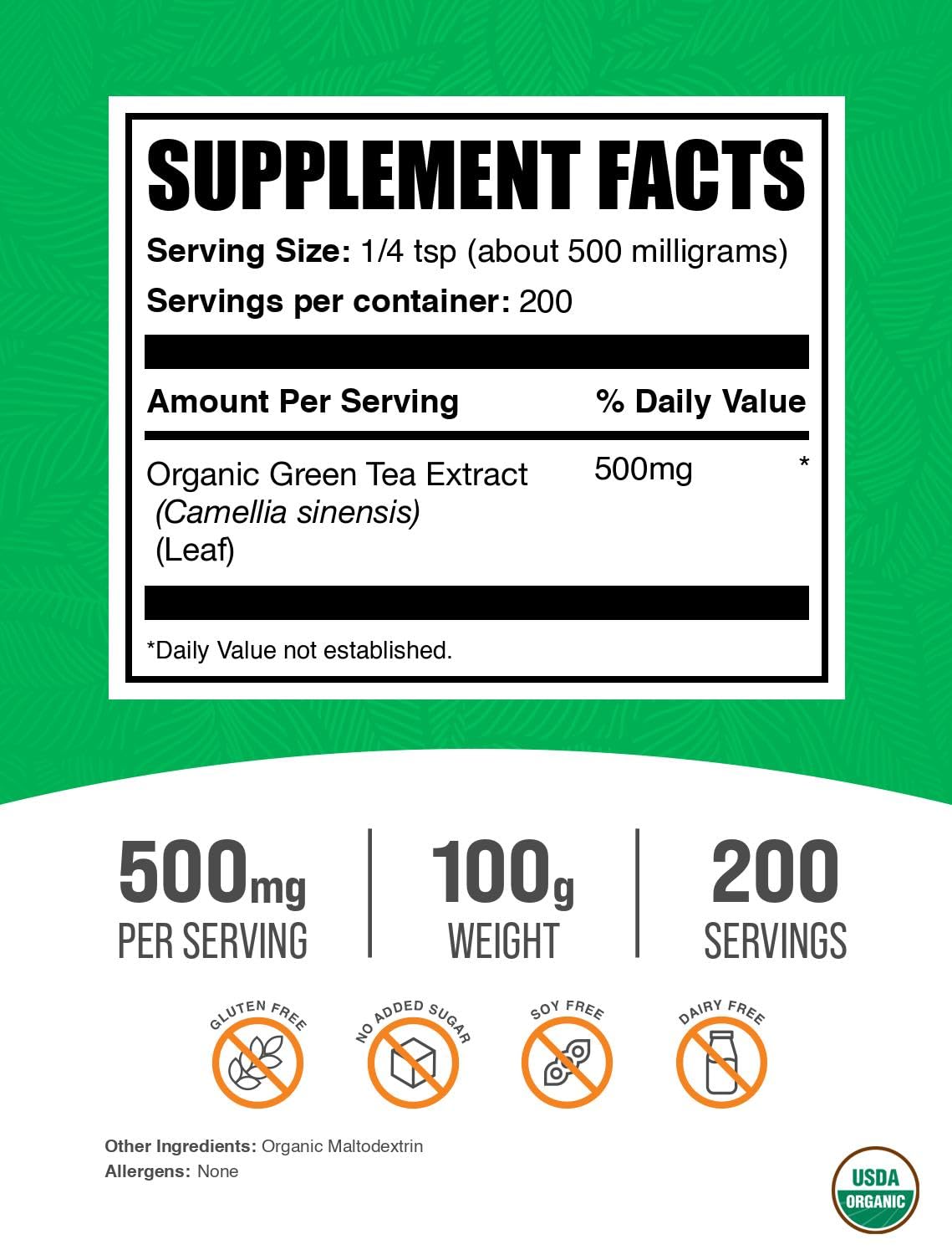 gluten free green tea powder