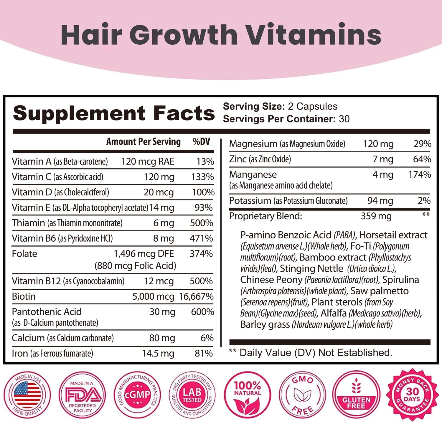 gluten free hair vitamins with biotin