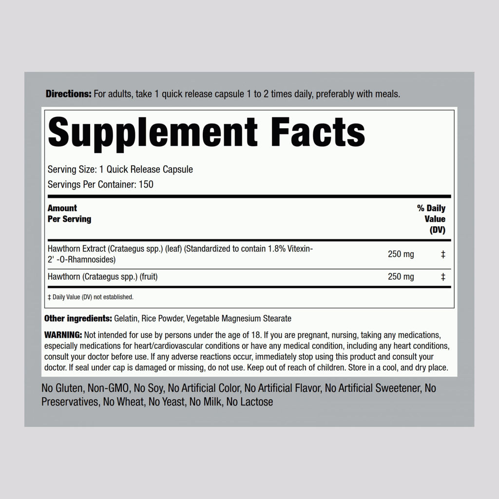 Gluten-free hawthorn extract pills