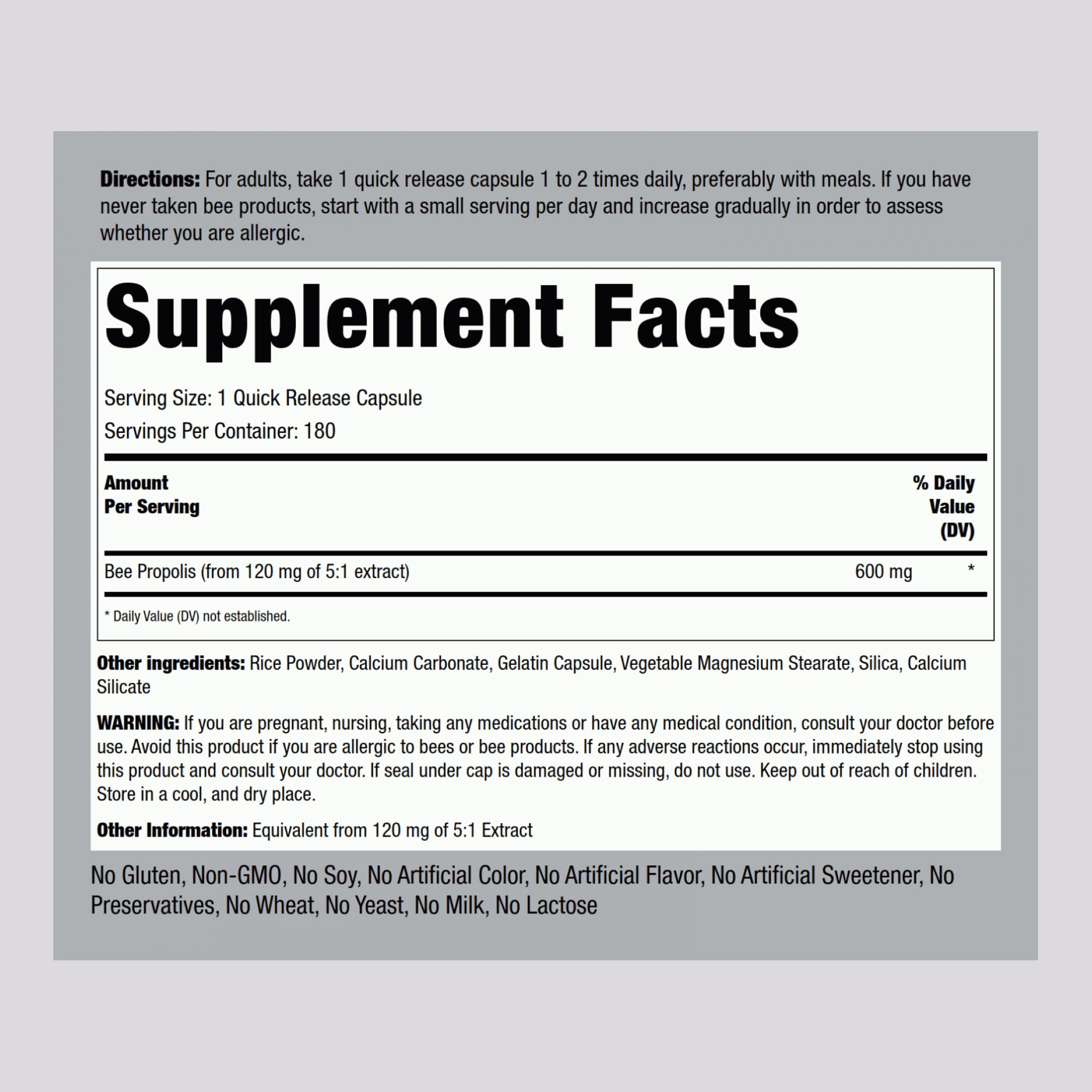 Gluten free health supplement capsules