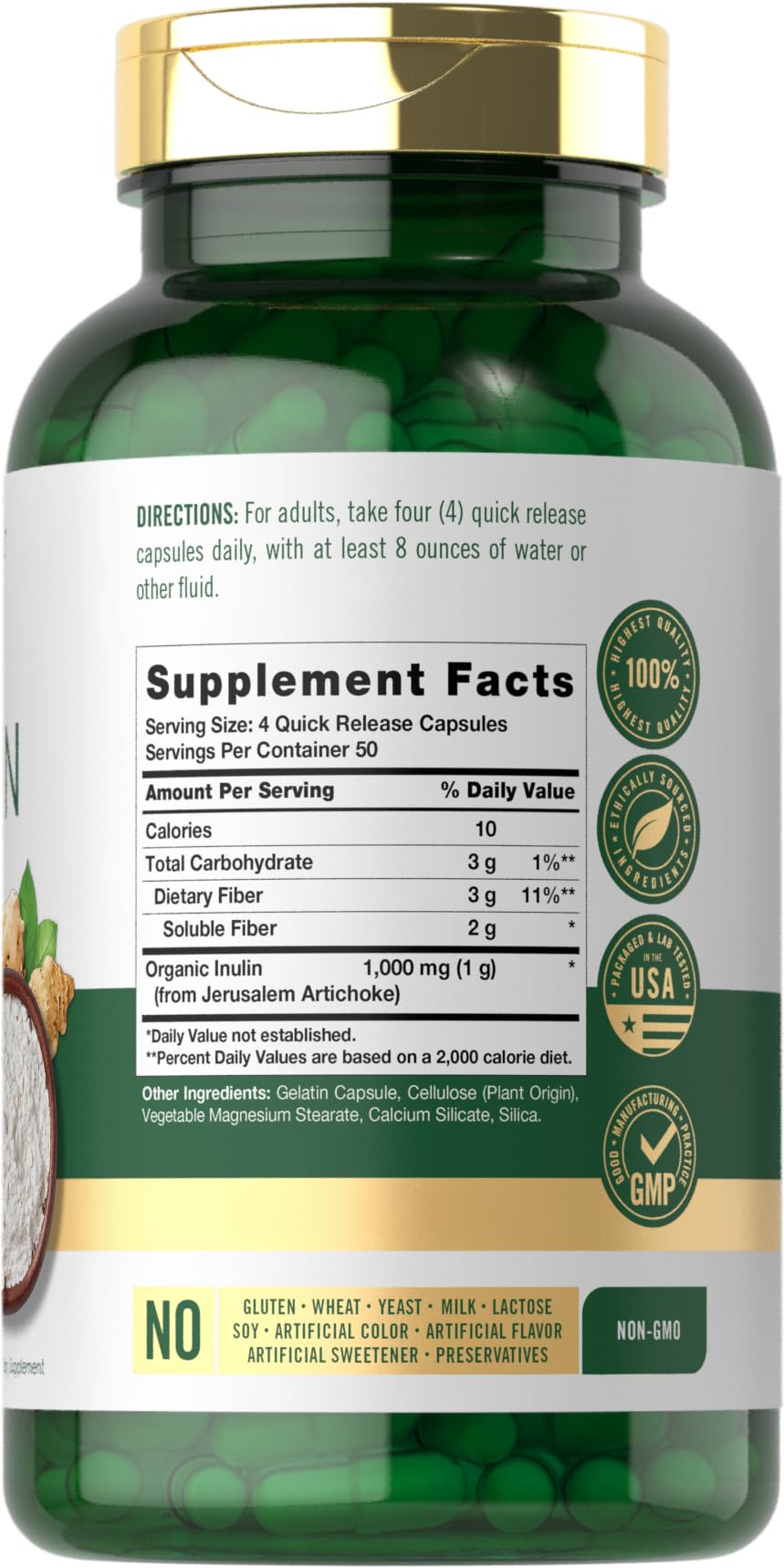 Gluten-free health supplement capsules
