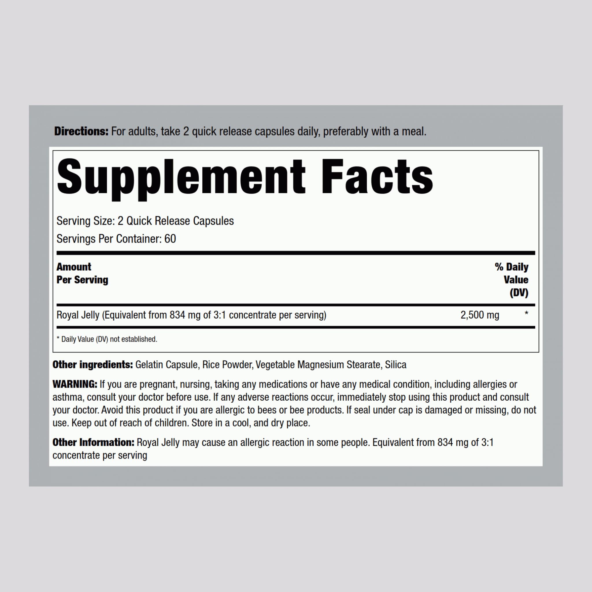 gluten-free health supplement capsules