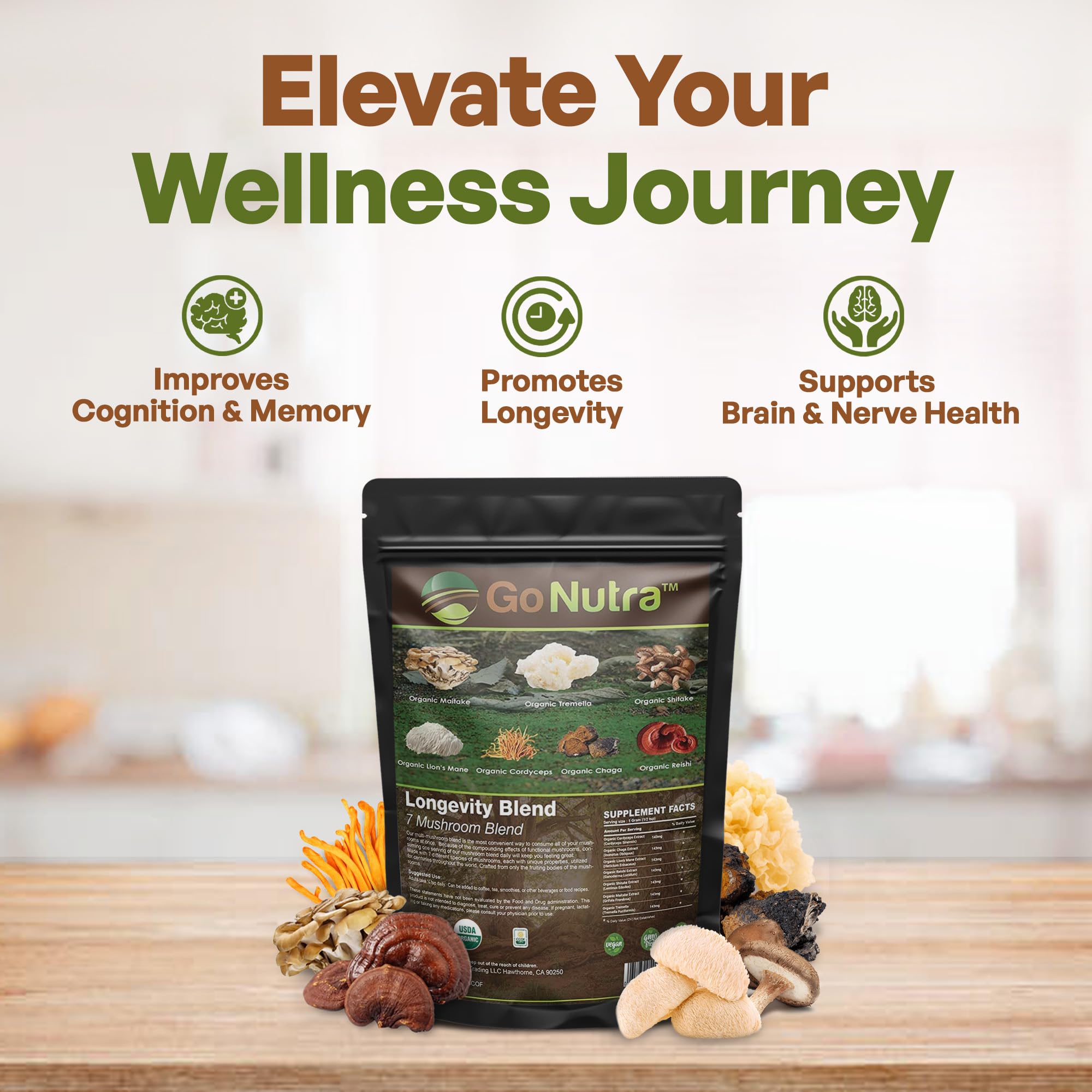 Gluten-free herbal mushroom blend