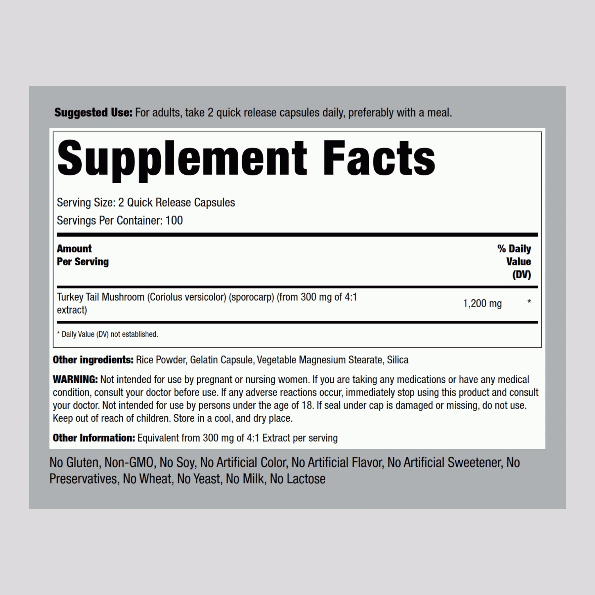 gluten free herbal mushroom extract