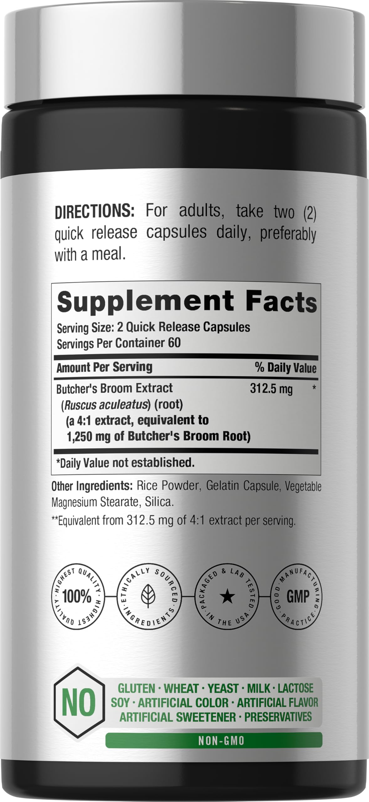 Gluten free herbal root extract capsules