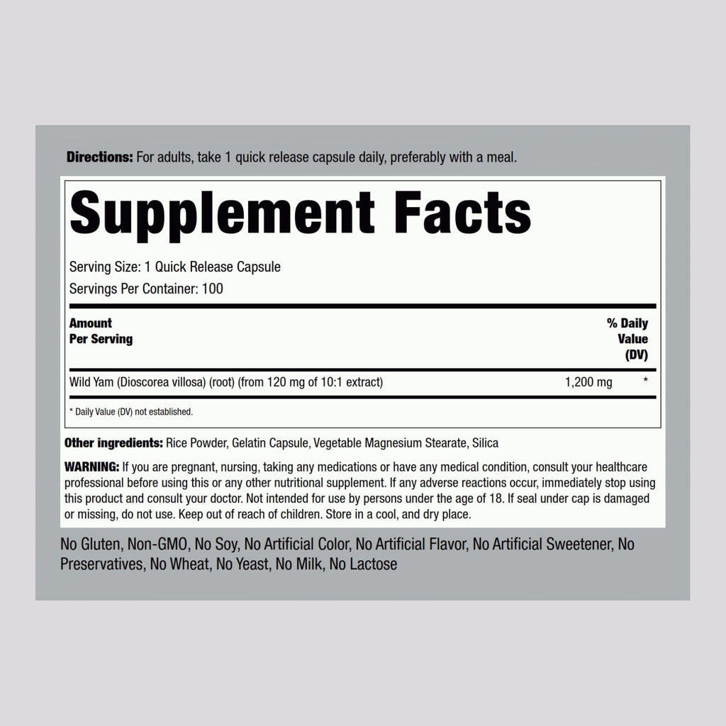 Gluten-free herbal supplement capsules