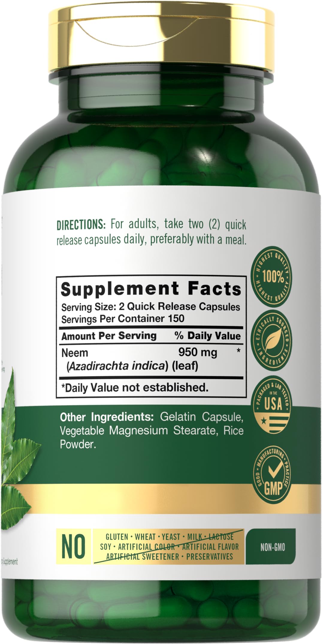 Gluten-free herbal supplement capsules