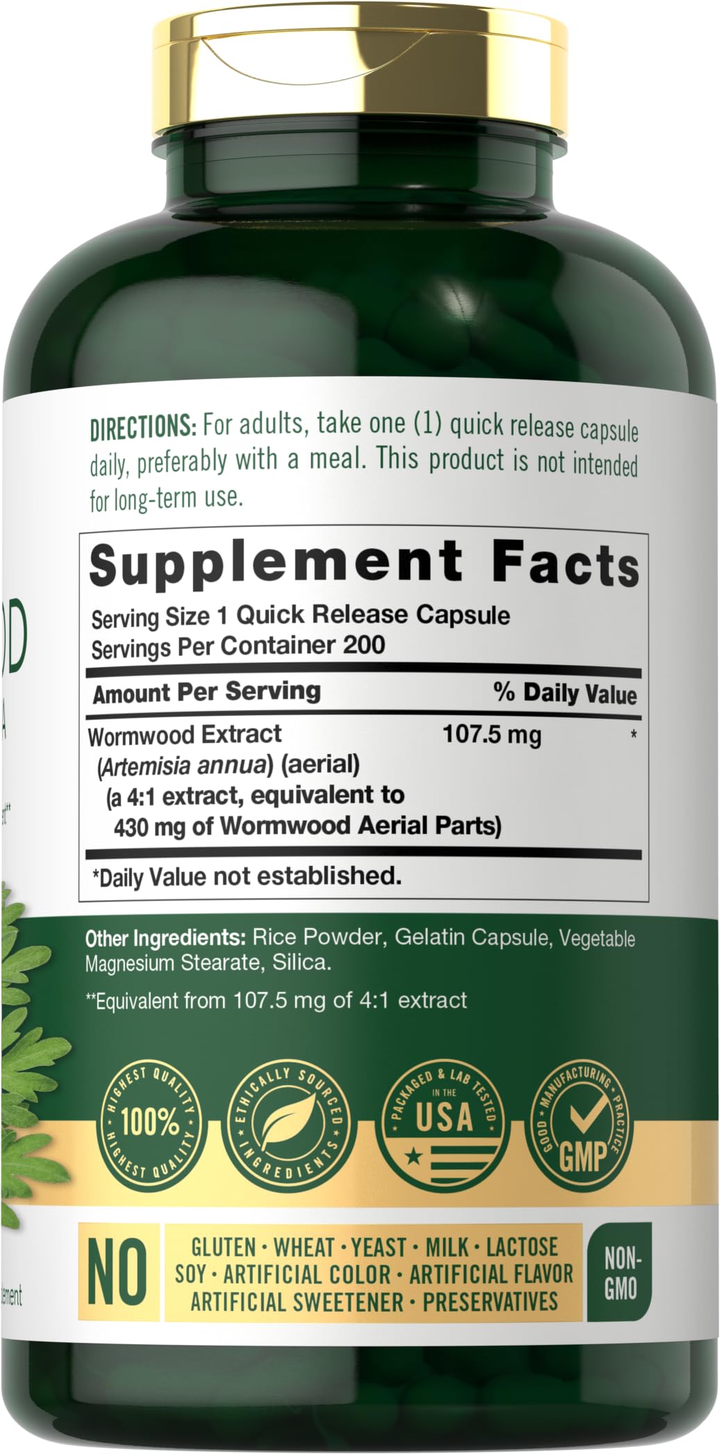 Gluten free herbal supplement capsules