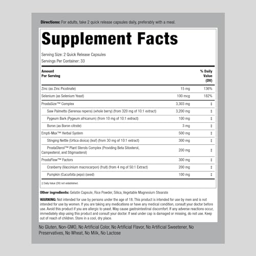 Gluten-free herbal supplement for men