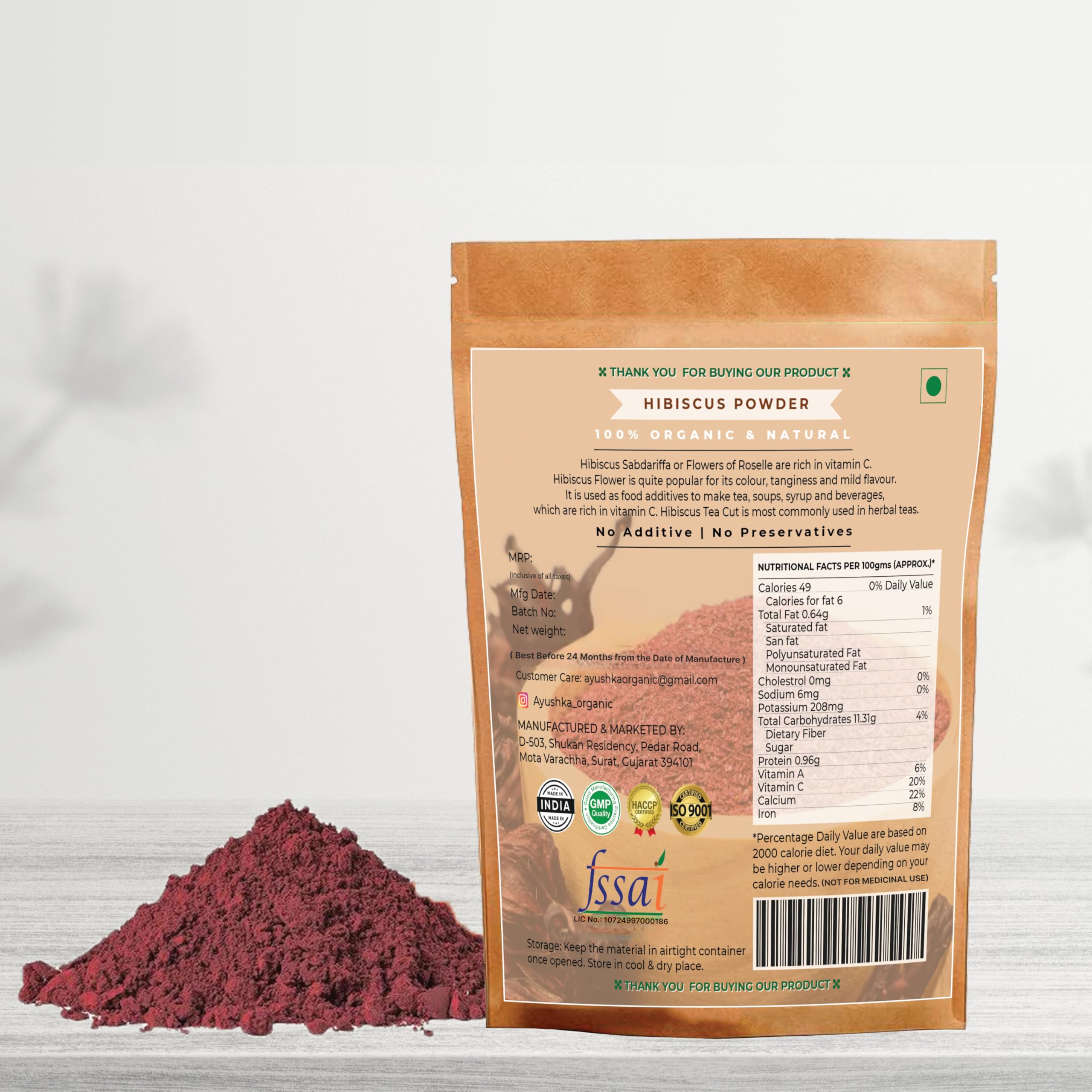 gluten-free herbal supplement powder