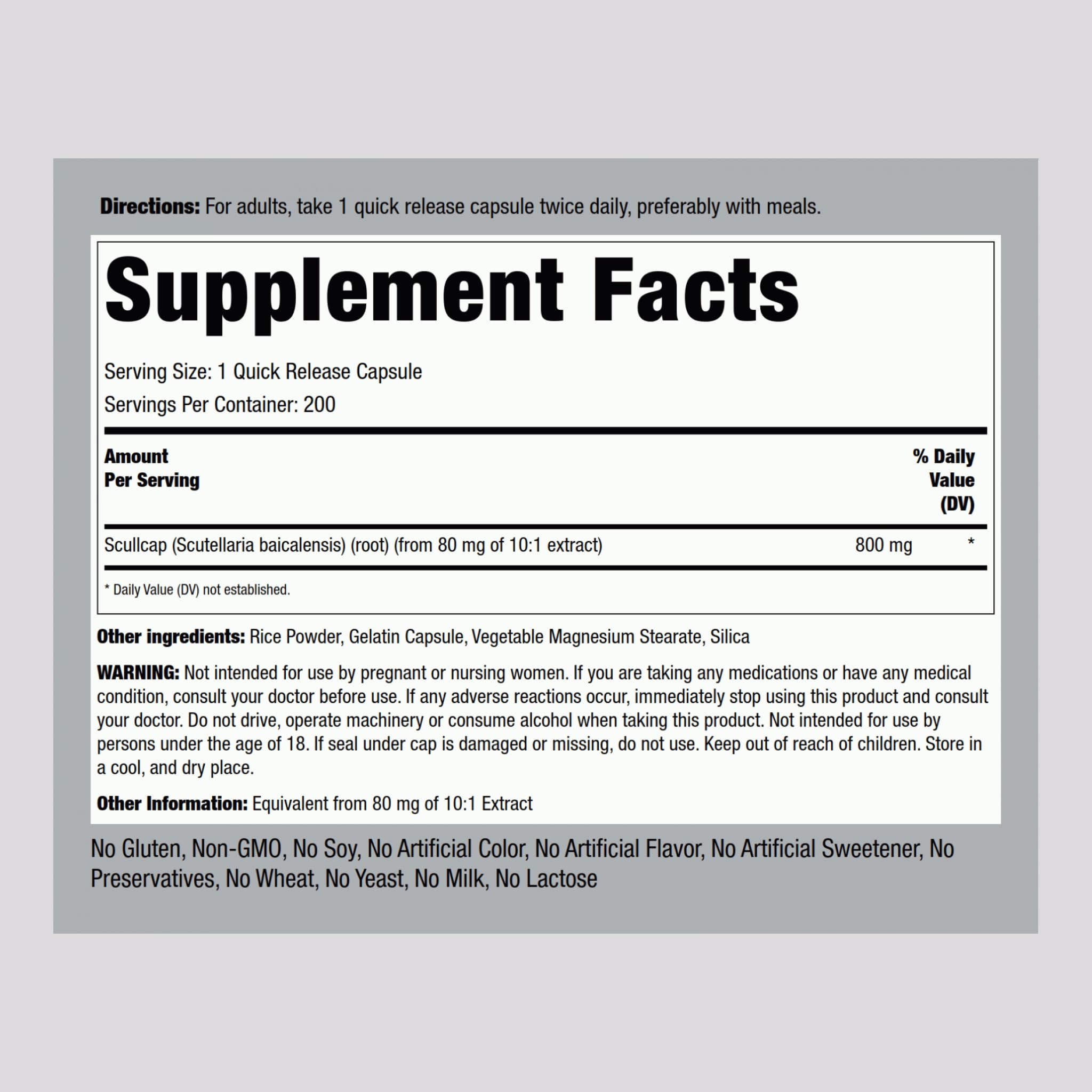 Gluten free herbal vitamin blend