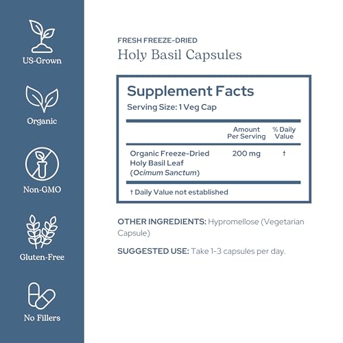 gluten free holy basil capsules for vitality