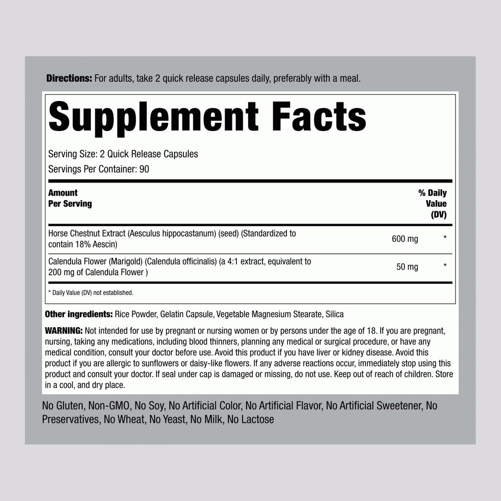 gluten free horse chestnut supplement