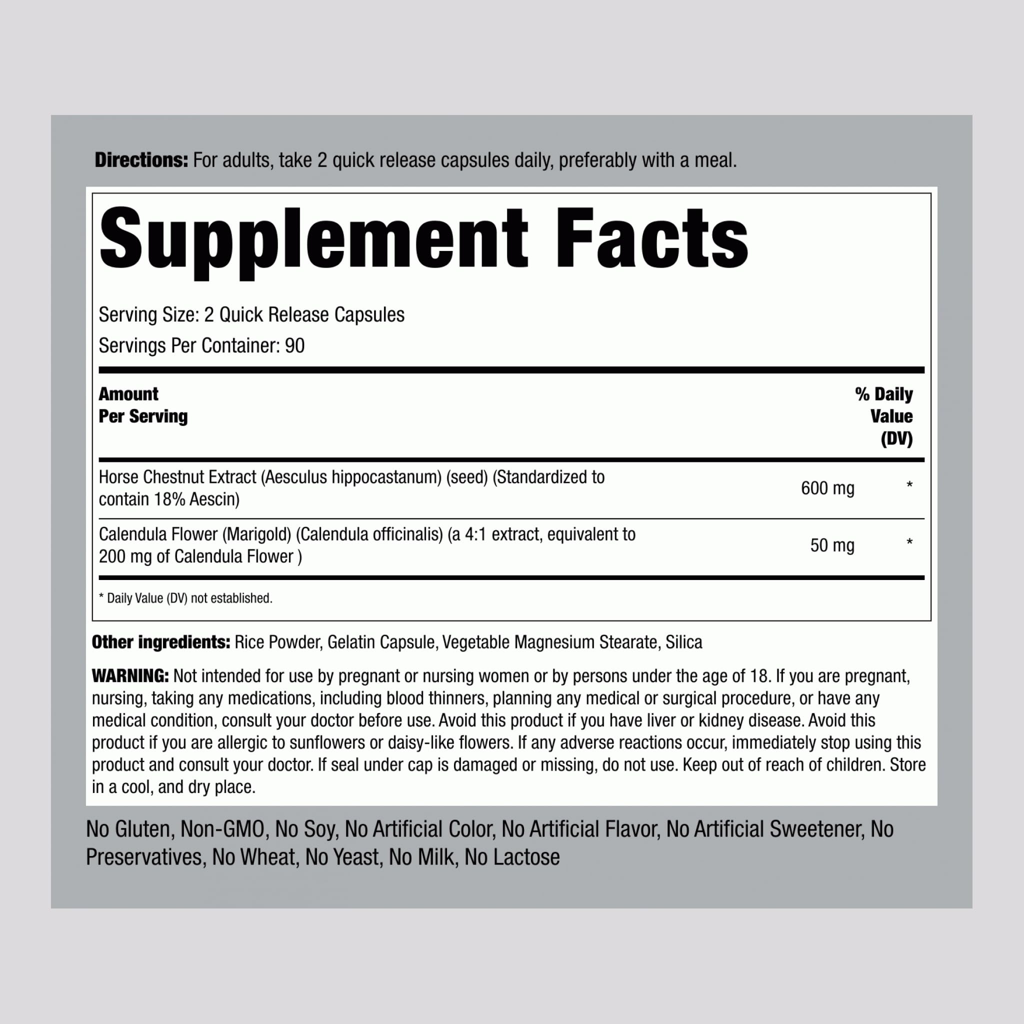 gluten free horse chestnut supplement