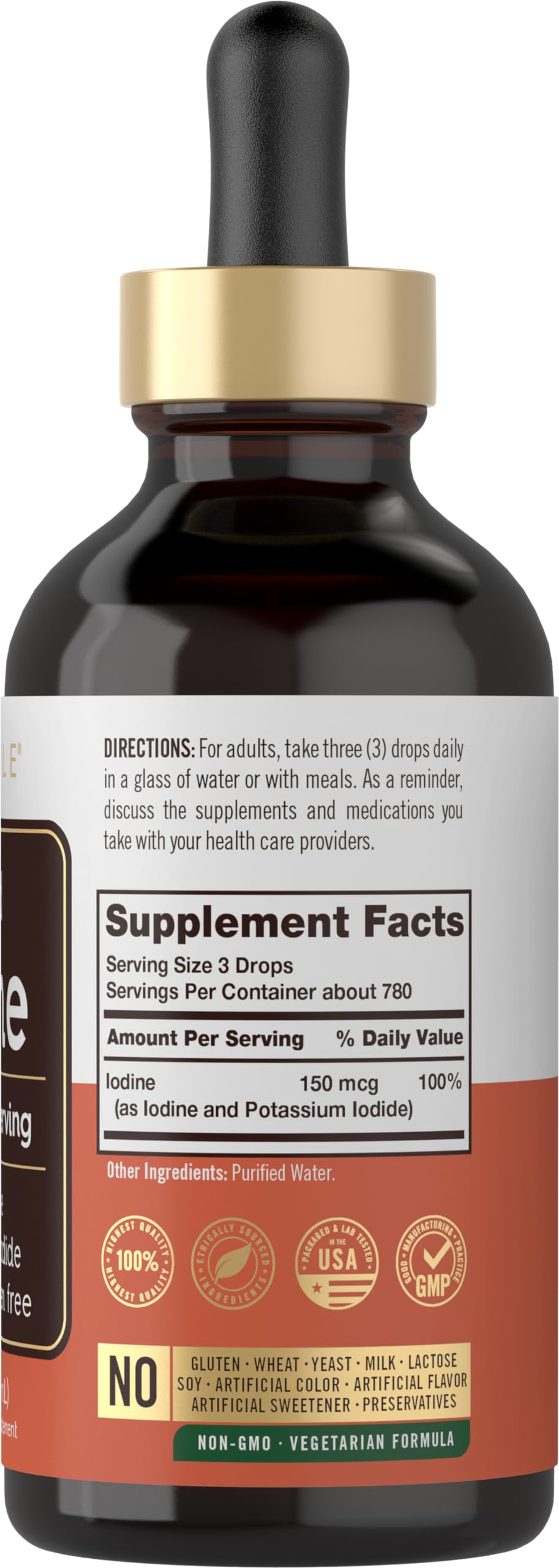 Gluten free iodine drops for nutrition