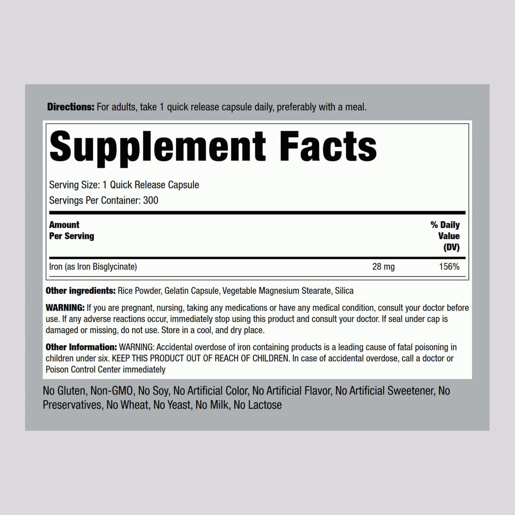 gluten-free iron dietary supplement