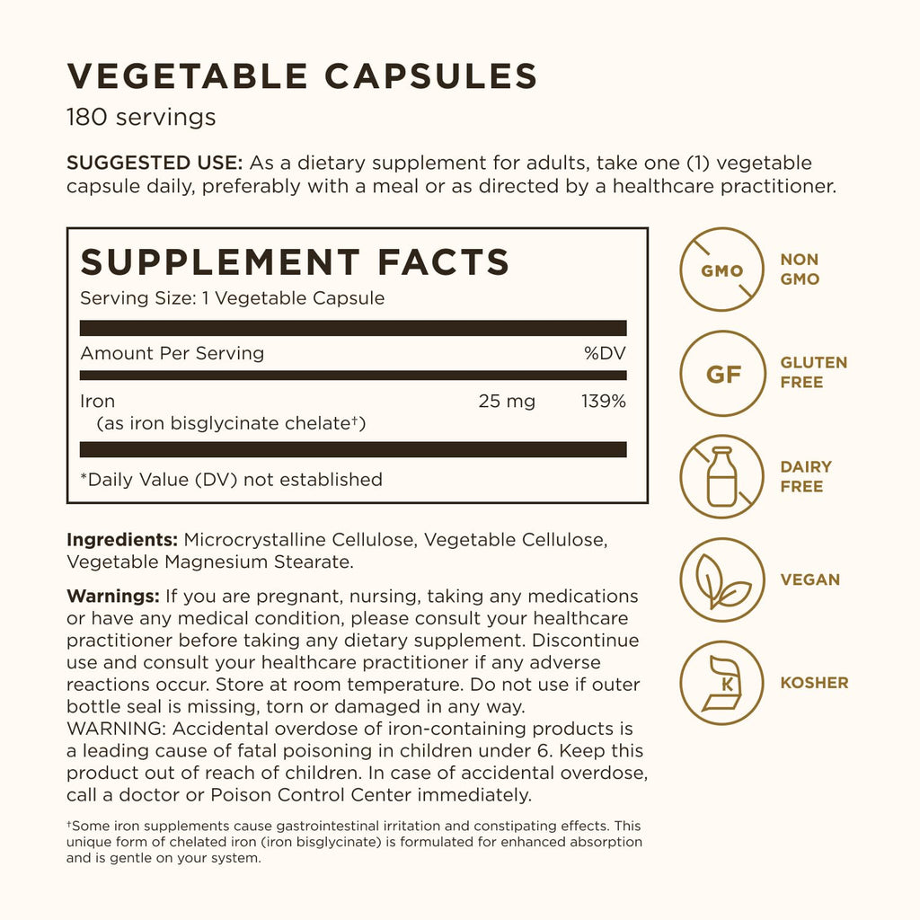 Gluten-free iron supplement for wellness