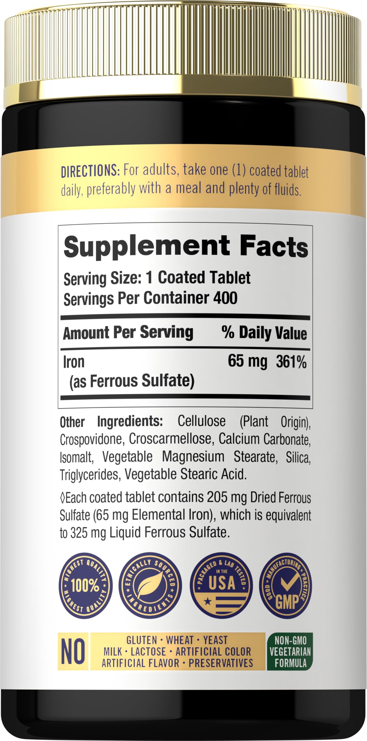 Gluten-free iron support supplement
