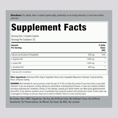 Gluten-free L-Arginine L-Ornithine L-Lysine