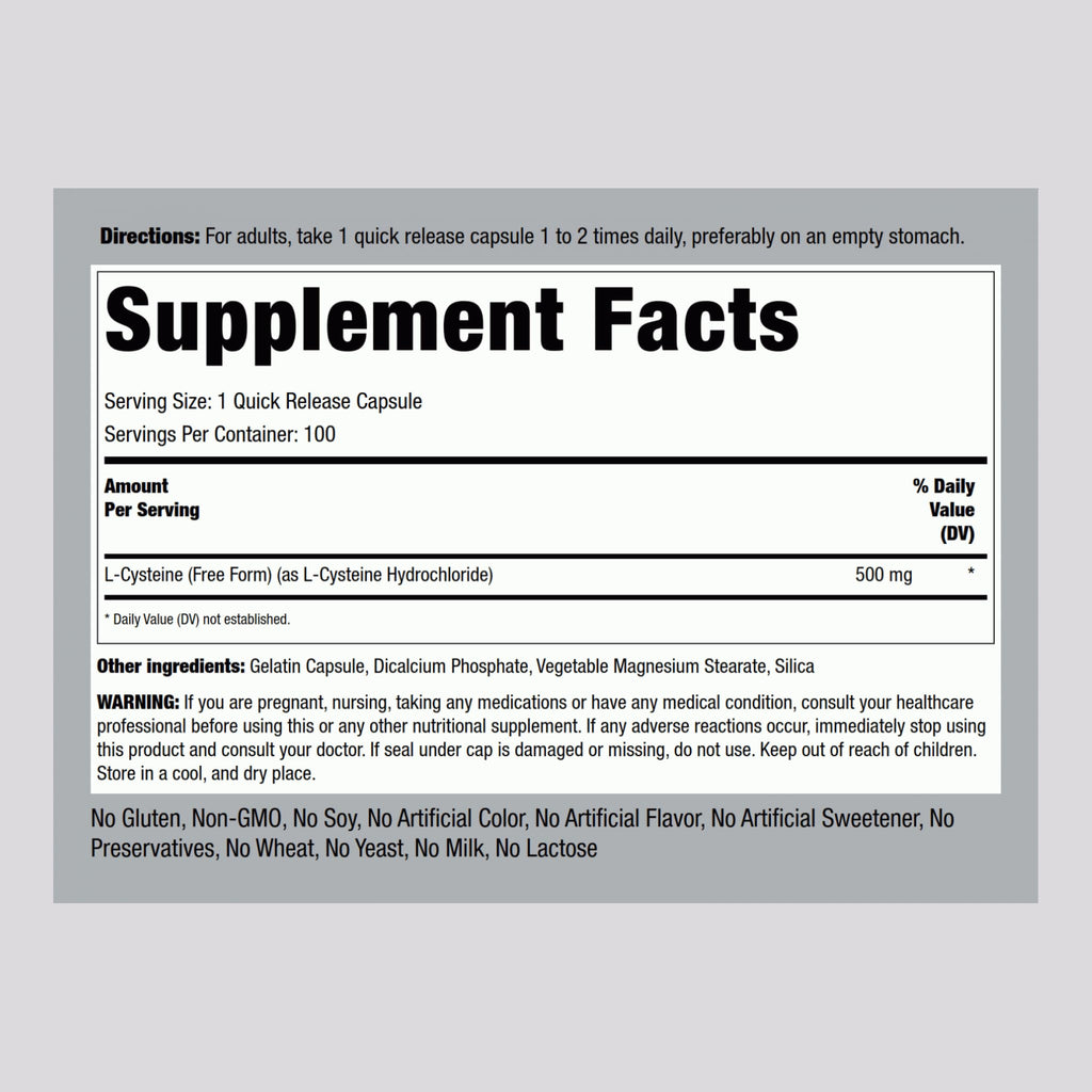 Gluten free L-Cysteine supplement