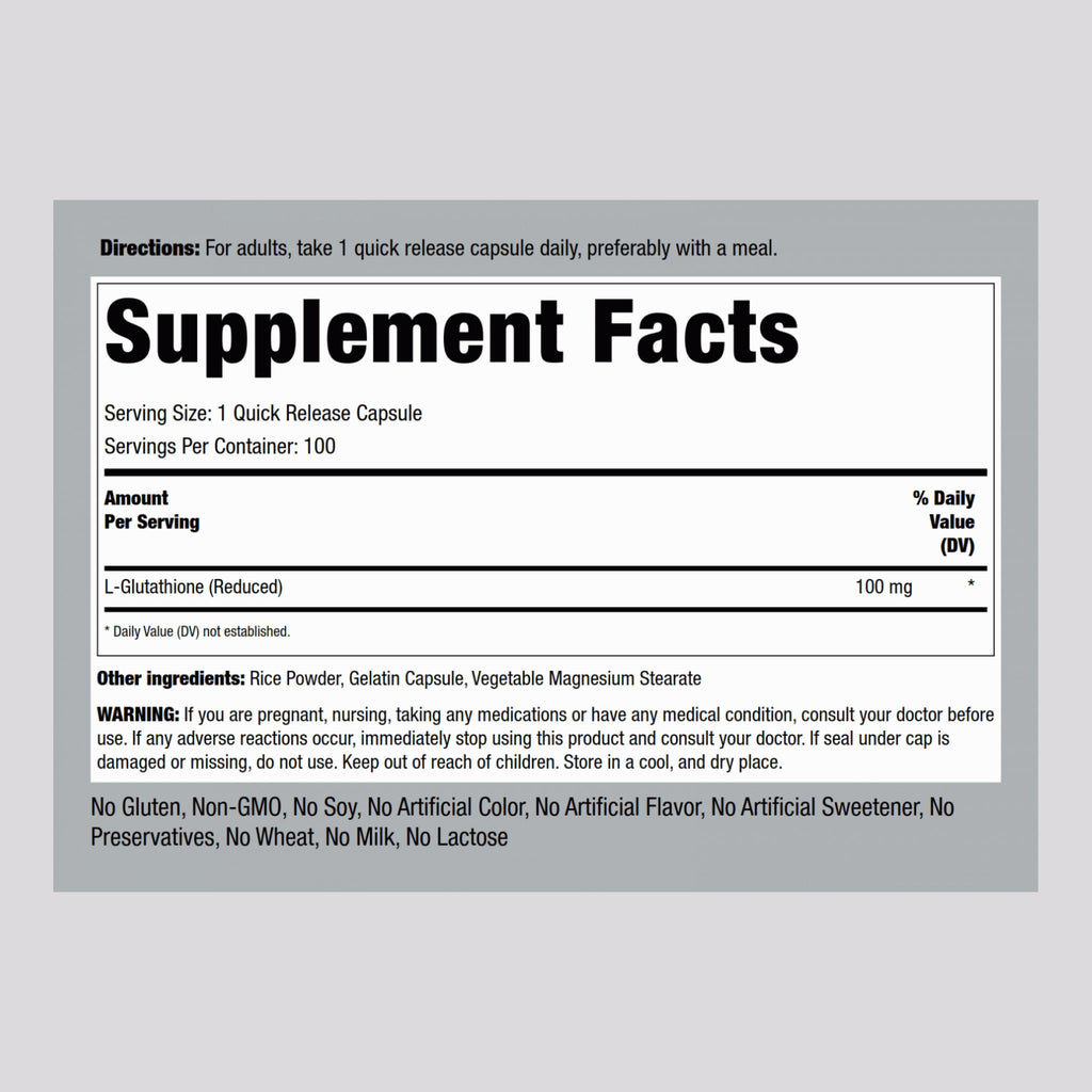 Gluten free L-Glutathione capsules