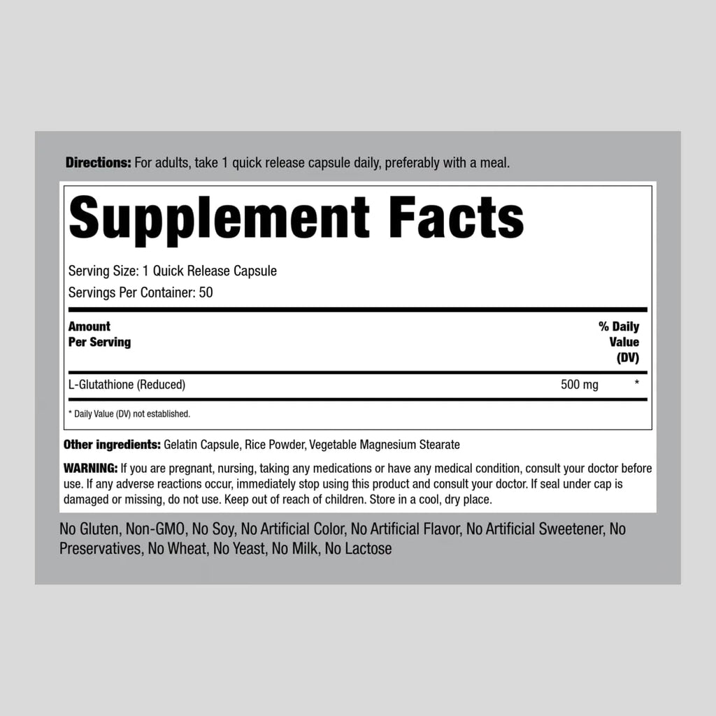 Gluten-free L-Glutathione for health