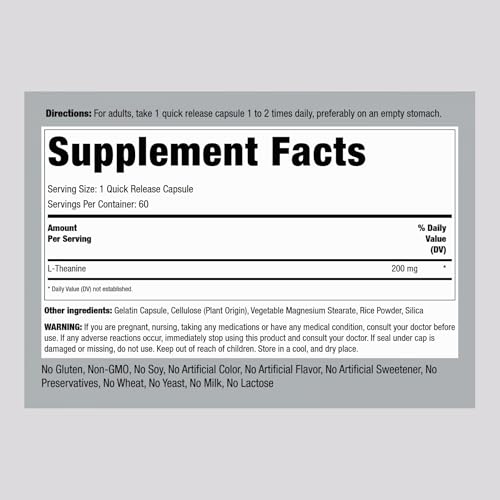 Gluten free L-Theanine vitamins