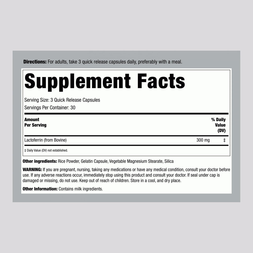 Gluten-free lactoferrin supplements