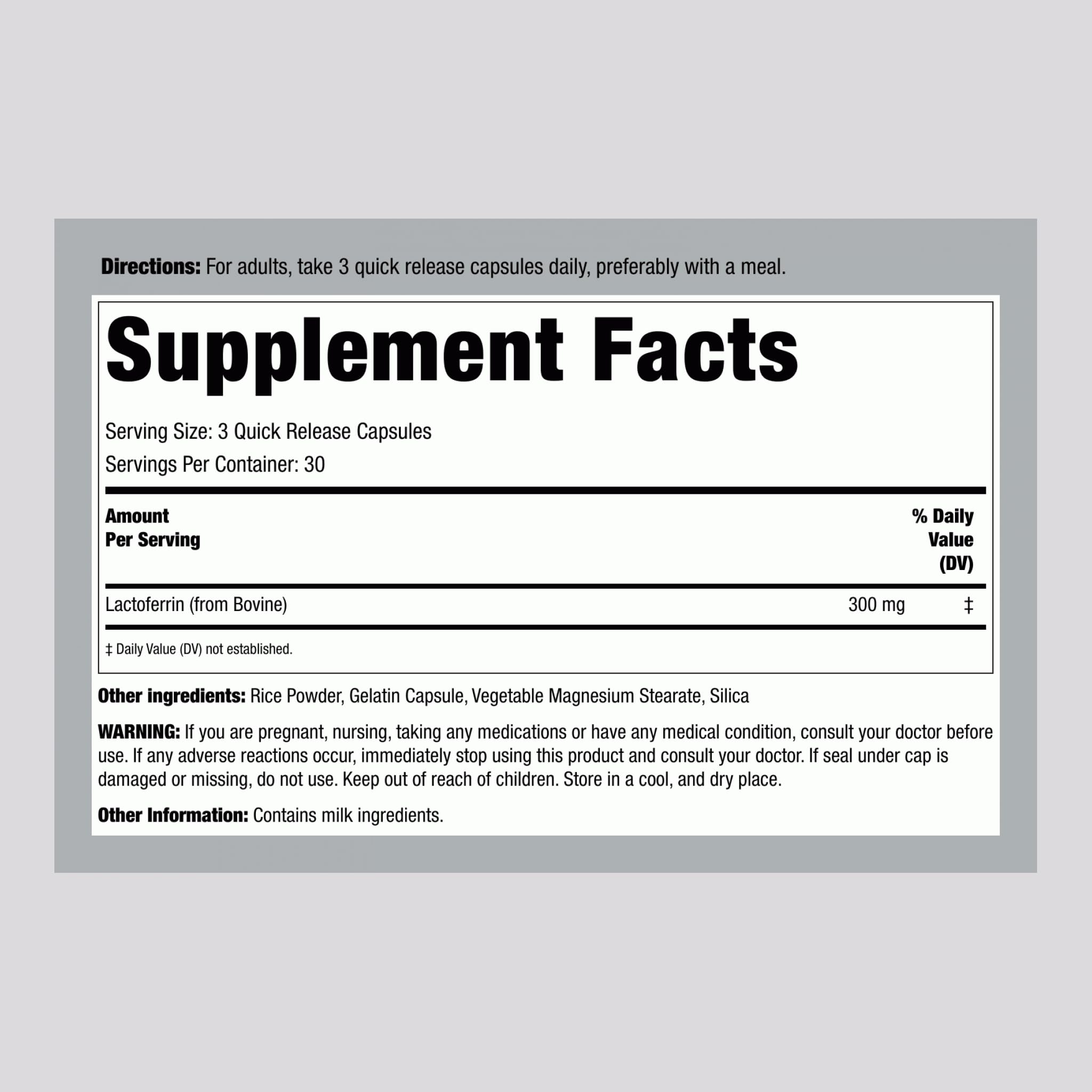 Gluten-free lactoferrin supplements