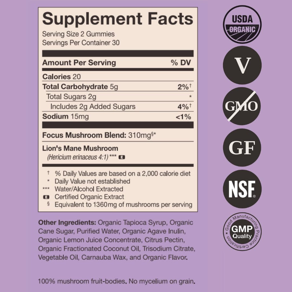 Gluten-free Lion's Mane gummies