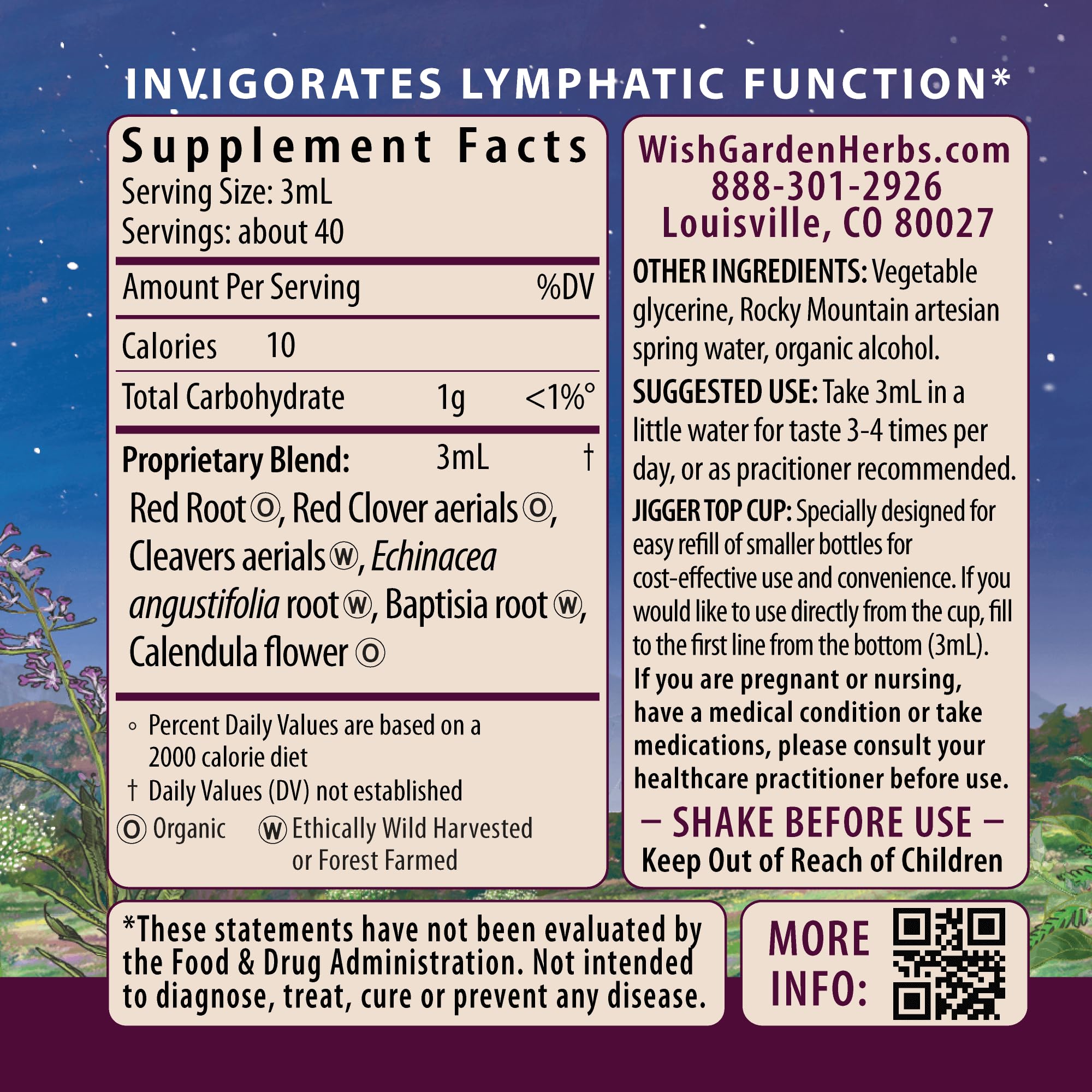 Gluten-free lymphatic support tincture