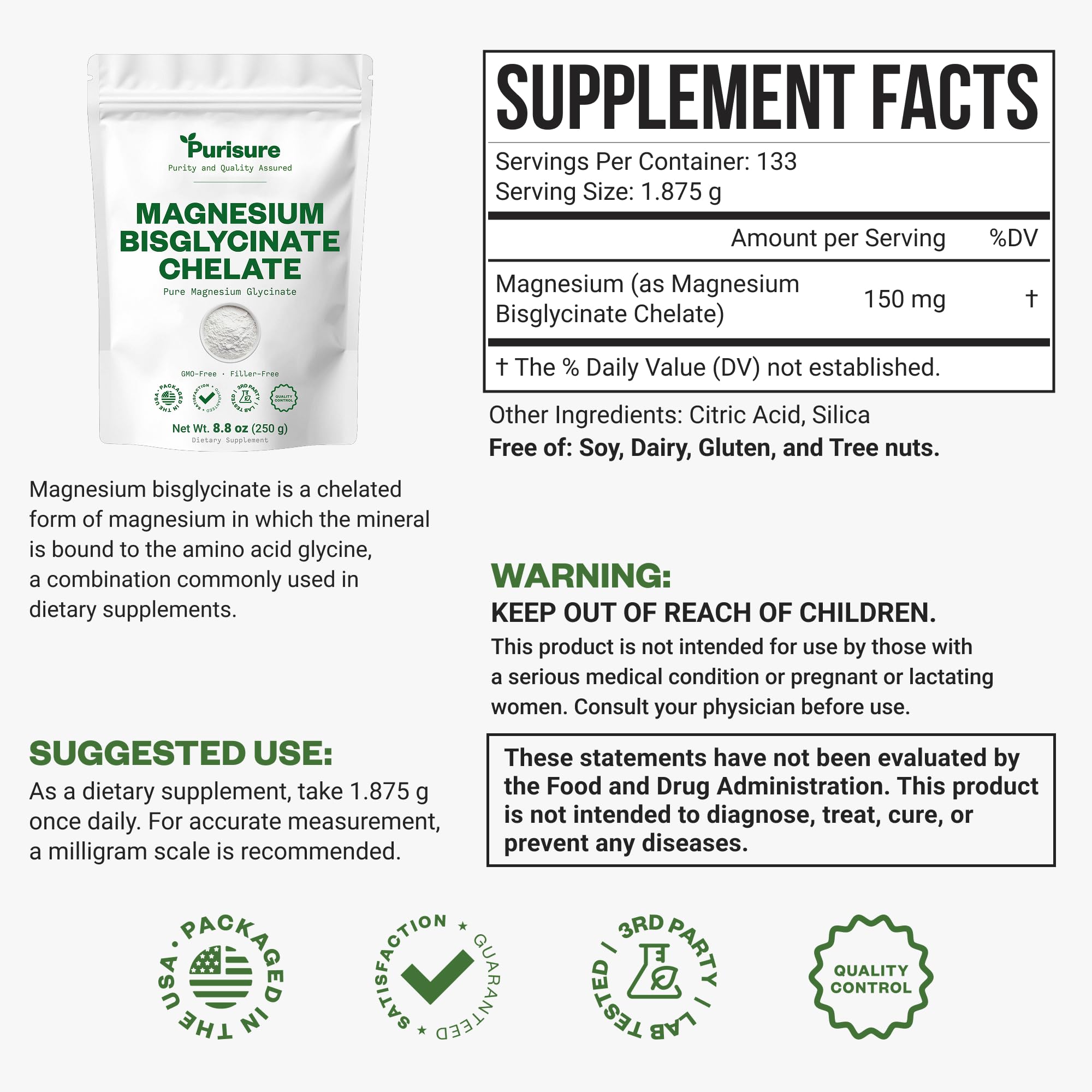 gluten-free magnesium bisglycinate benefits