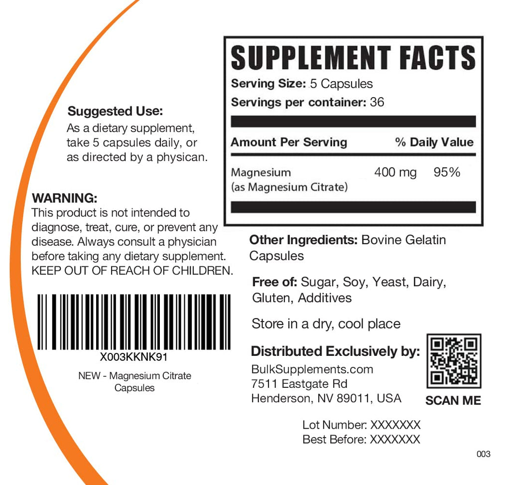 gluten-free magnesium capsules for health