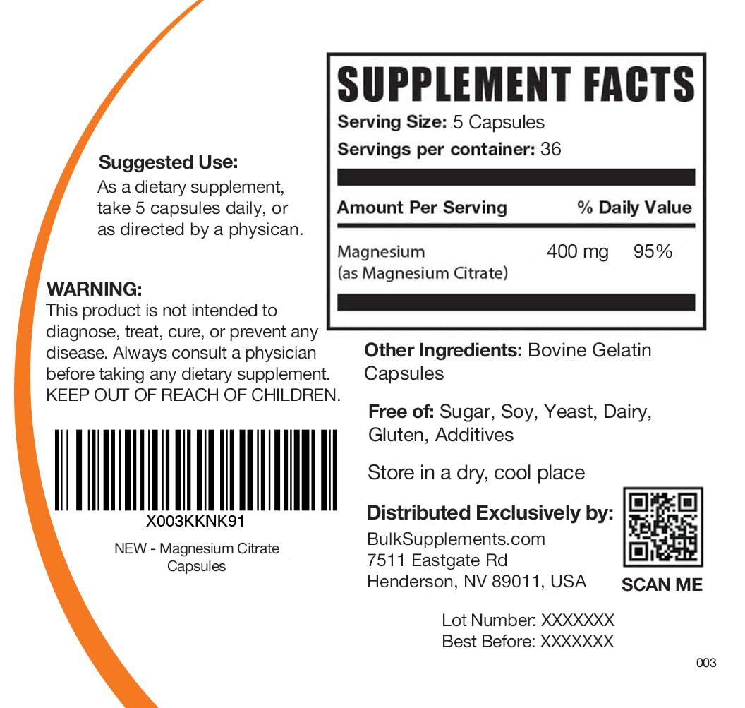 gluten-free magnesium capsules for health