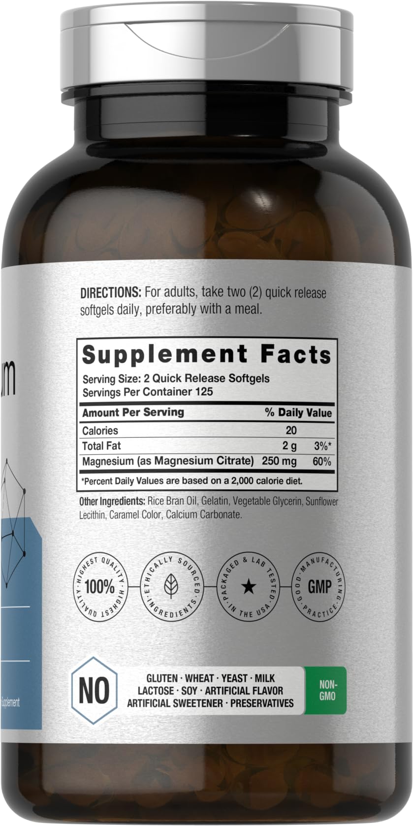 gluten free magnesium citrate capsules