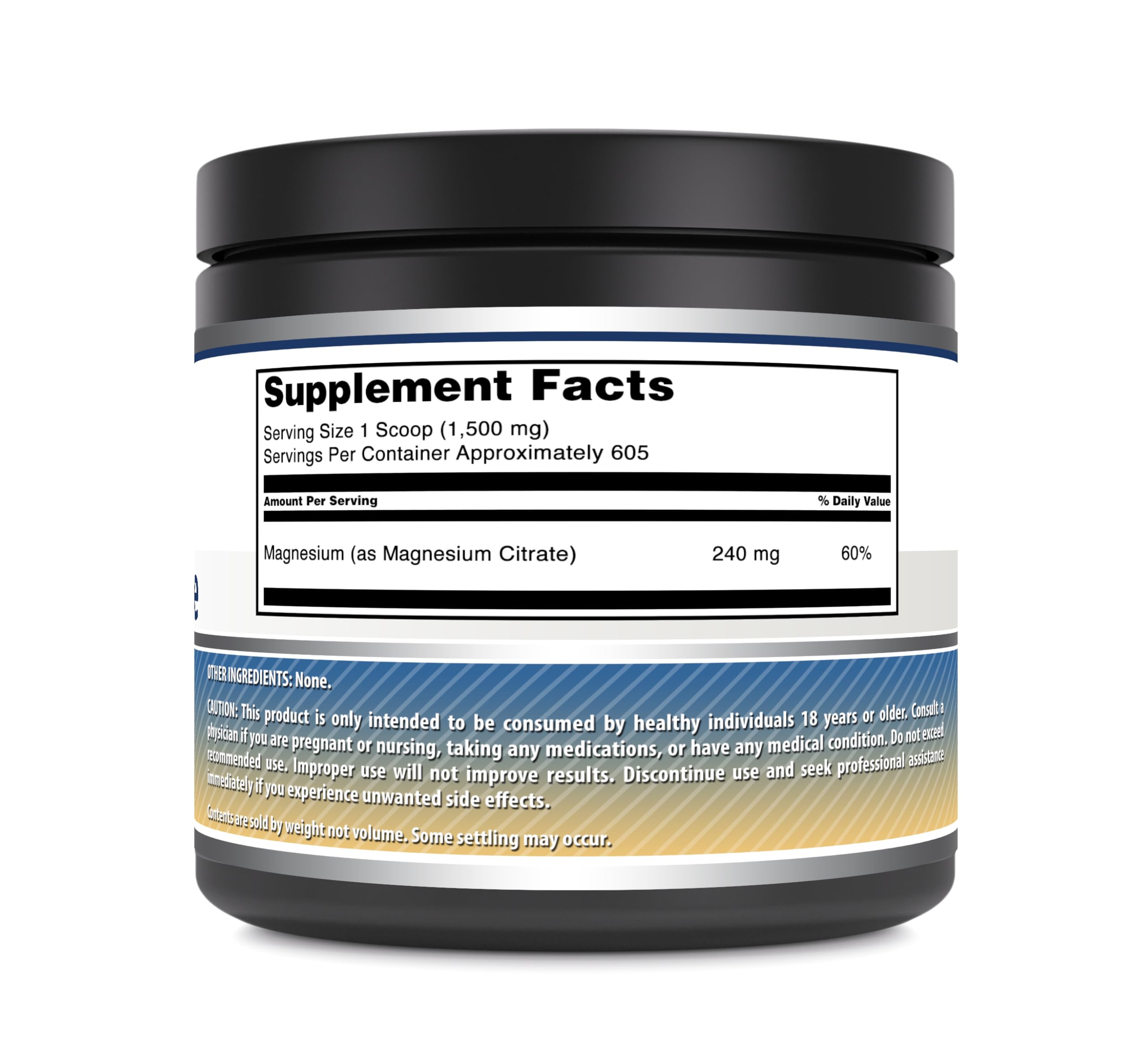 Gluten free magnesium citrate powder