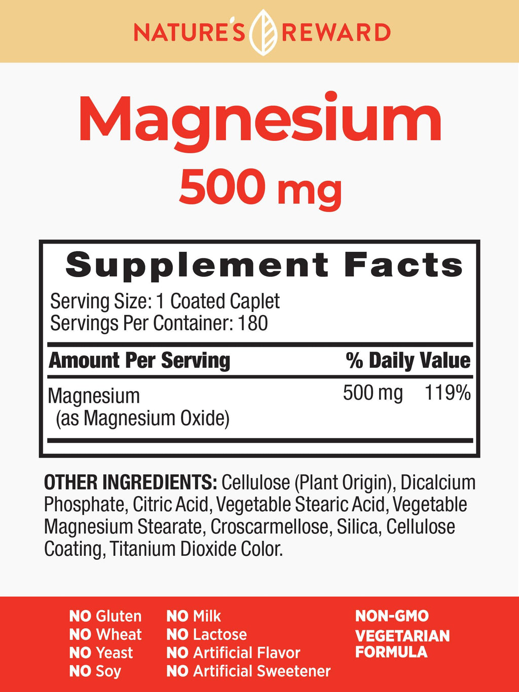 gluten-free magnesium oxide formula