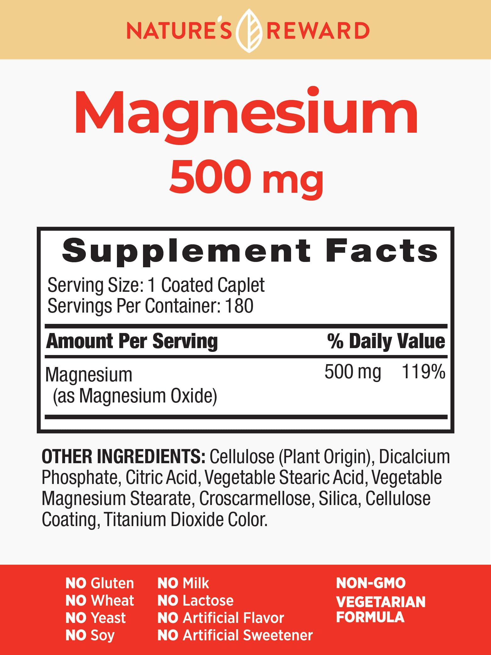 gluten-free magnesium oxide formula