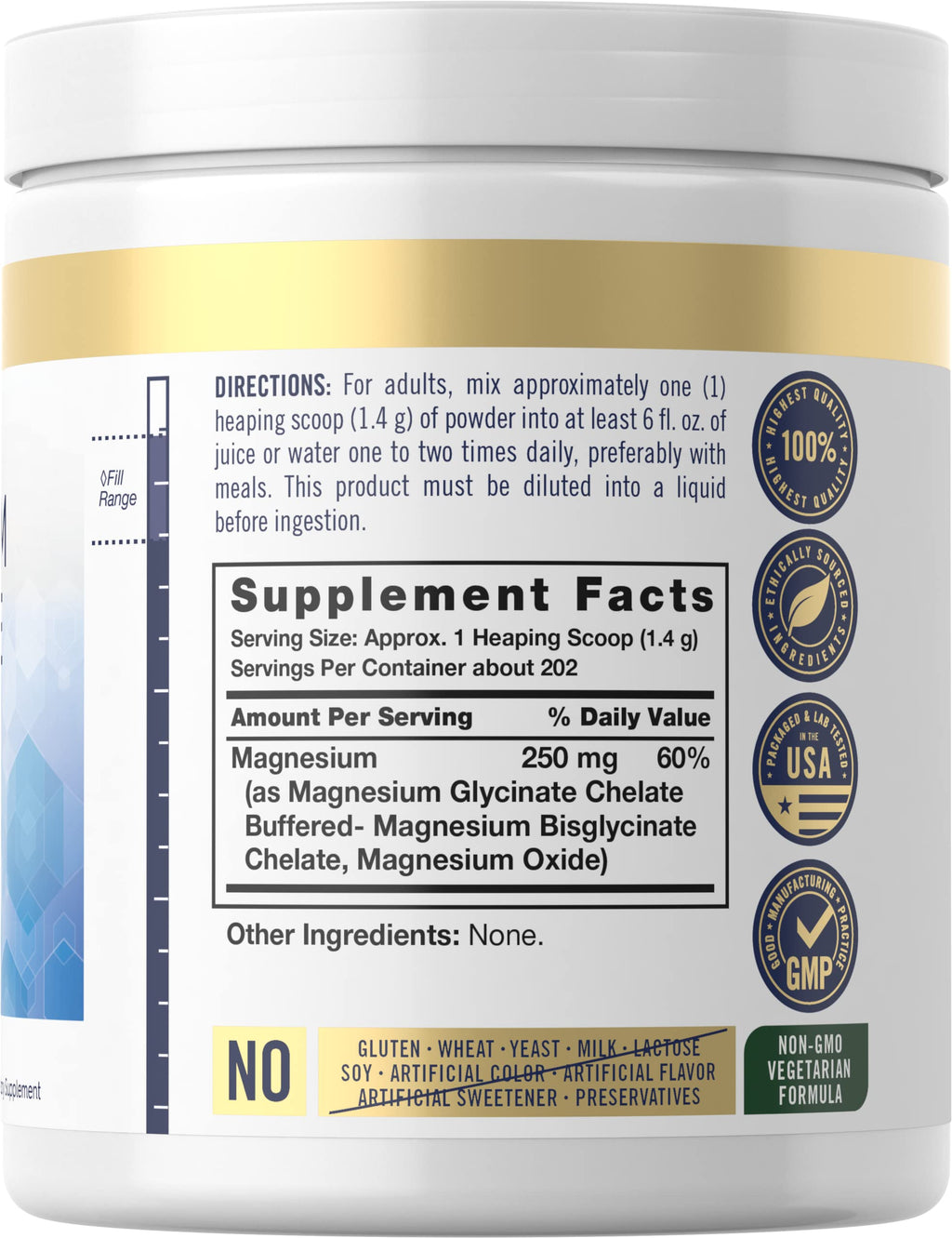 gluten-free magnesium powder for health