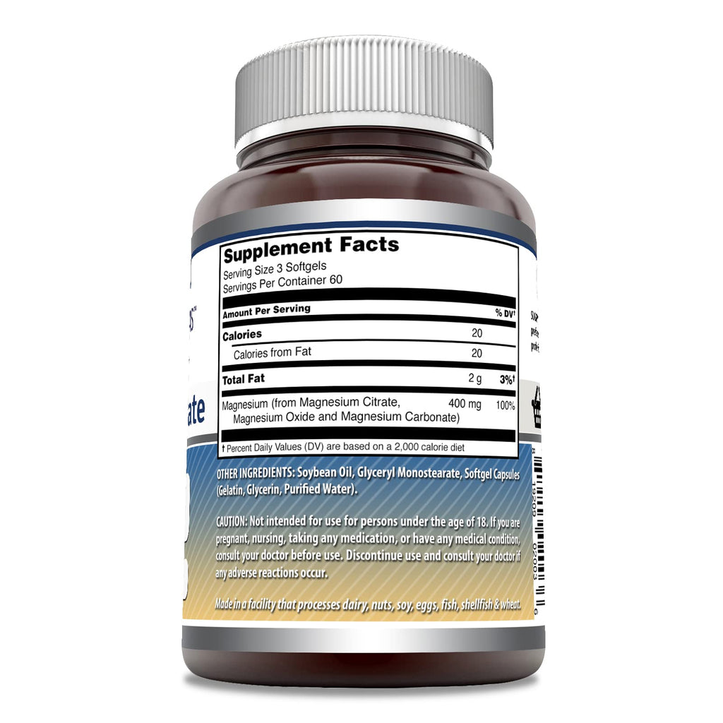 Gluten-free magnesium softgels for relief